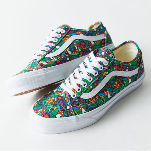 Vans | Shoes | Nwt Vans Mushroom Flower Rainbow Garden Print Old Skool ...